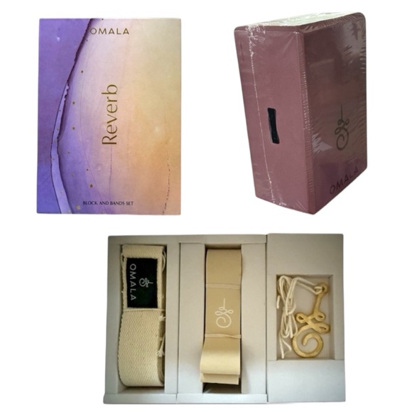 Omala | Other | Reverb By Omala Yoga Block And Bands Set Cream Gold Nib ...